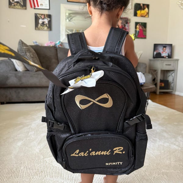 Nfinity PETITE Black Classic Backpack Personalized Name Cheer ...