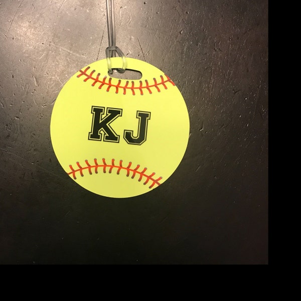 Softball Luggage Tag | Personalized Bag/luggage Tag | Kids Backpack Tag ...