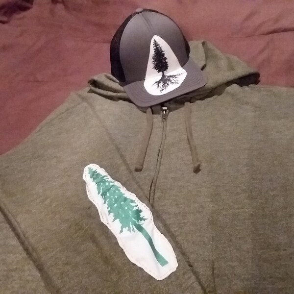 Tree Patch Conifer & Tree Roots, Choose Black White Green Western ...