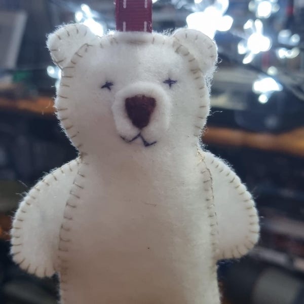 Polar Bear Felt Ornament Digital Pattern – DIY Felt Animal Pattern for ...