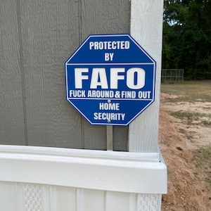 FAFO Home Security Sign - Etsy