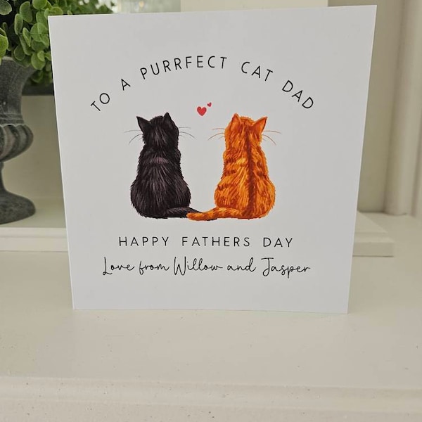 Personalised Choose the Cats Father's Day Card, From Two Cats, for Cat ...