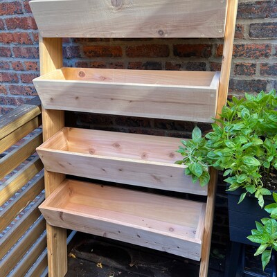 Living Wall, Vertical CEDAR Planter Box Ladder, larger Sizes ...