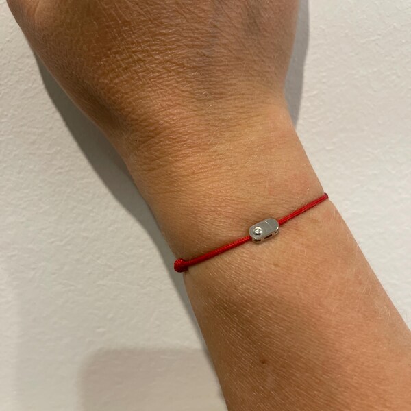 Diamond String Bracelet, 14k Gold & Diamond Friendship Bracelet, Silk ...