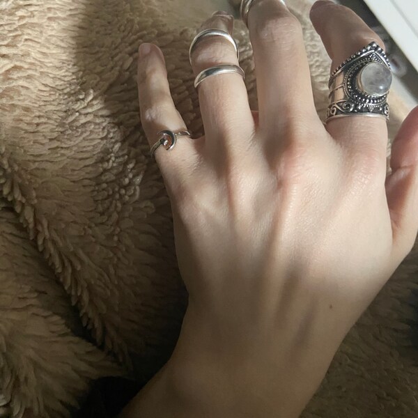 Boho Moonstone Ring, Sterling Silver Ring for Women, Statement Ring ...