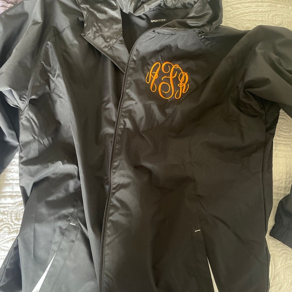 Monogrammed Rain Jacket Personalized Rain Coat Embroidered Jacket A1 - Etsy