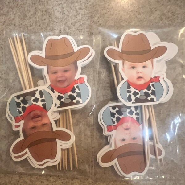 Cowboy Cupcake Toppers | Western Birthday Party Decorations | My First ...