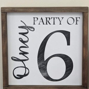 Family Sign, Party of 6 Sign, Party of 5, Family Name Sign, Family ...