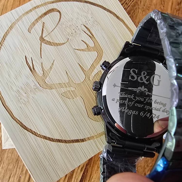Custom Wrist Watch, Mens Watch, Engraved Watches for Groomsmen, Wedding ...