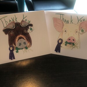 Personalized 4-H Black Angus Cow Thank You Cards C127 | Etsy