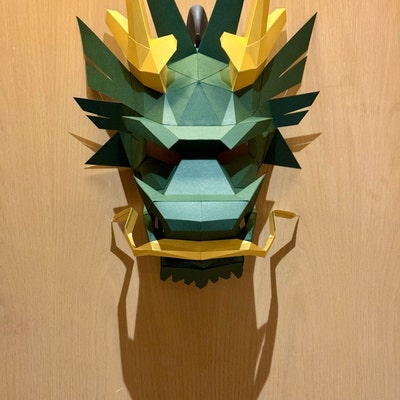 3D Papercraft Chinese Dragon, Low Poly Dragon SVG Template, Paper Decor ...