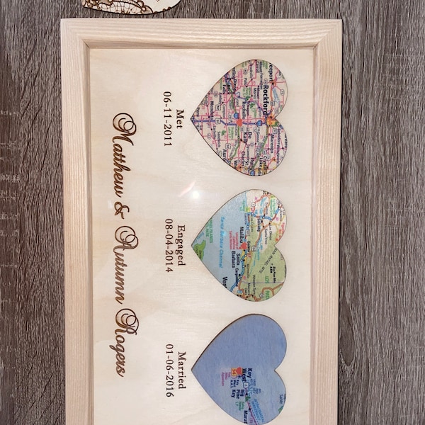 Custom Wood Anniversary Map Art – Personalized 5th Anniversary Gift - Etsy