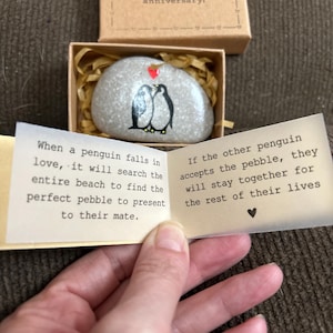 Penguin Pebble Romantic Gift for Girlfriend Boyfriend Small Anniversary ...