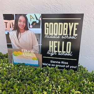 Middle School Graduation Yard Sign, Graduation Party Decor ...