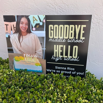 Middle School Graduation Yard Sign, Graduation Party Decor ...