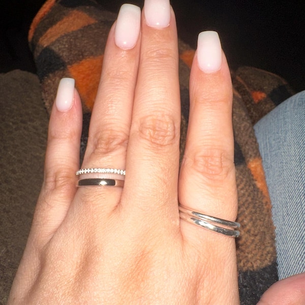 Double Band Ring, Dainty Ring, Wedding Band, Stacking Ring, Minimalist ...
