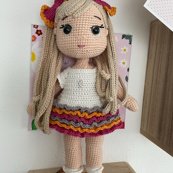Clara Crochet Doll Pattern, Amigurumi Doll Pattern, Crochet Valentine ...