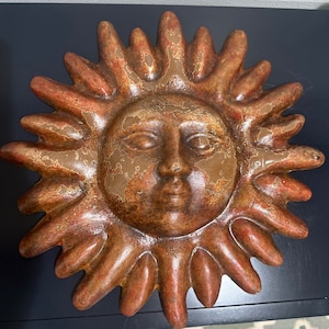 Red River Clay Sun--hand Painted-garden-handmade-garden Decor-wall ...