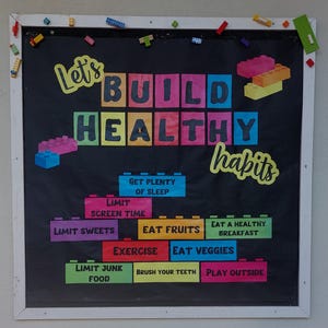 Build Healthy Habits Bulletin Board Kit: School Nurse Office/health ...