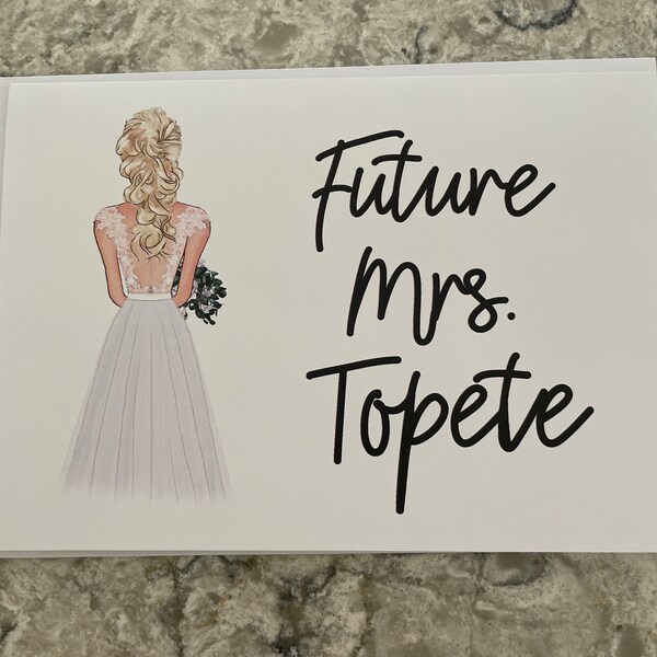 Future Mrs. | Custom Engagement Card | Personalized Wedding Stationery ...