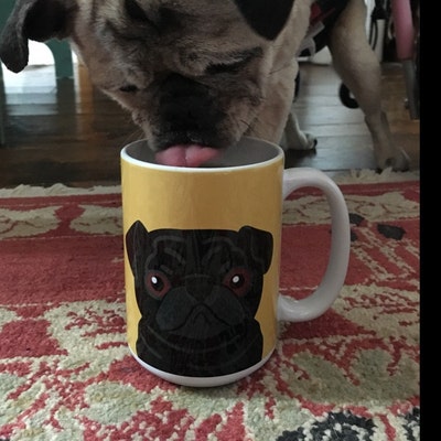 Pug Coffee Mug Black Pug Ceramic Mug Pug Mug Dog Mug Gift for Coffee ...