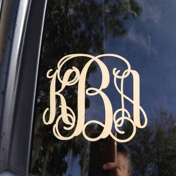 Custom Script Monogram Car Decal - Personalized Vinyl Decal - Etsy