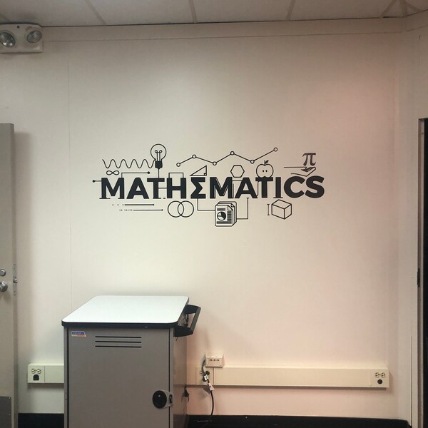 Mathematics Wall Decal Math Classroom Decor School Vinyl Sticker Gift ...