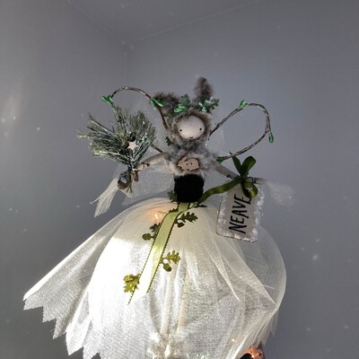 Rustic Woodland Fairy Christmas Decoration, Handmade Vintage Style ...