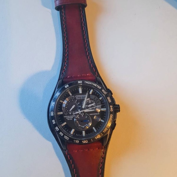 Custom Leather Watch Band, Leather Watch Strap, Genuine Leather Strap ...