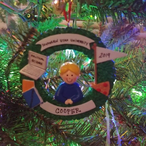 Attending College Personalized Christmas Ornament - Student Ornament ...