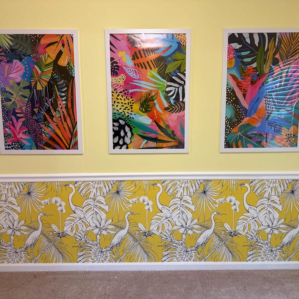 Abstract Vibrant Wall Art, Maximalist Print, Floral Modern Art ...