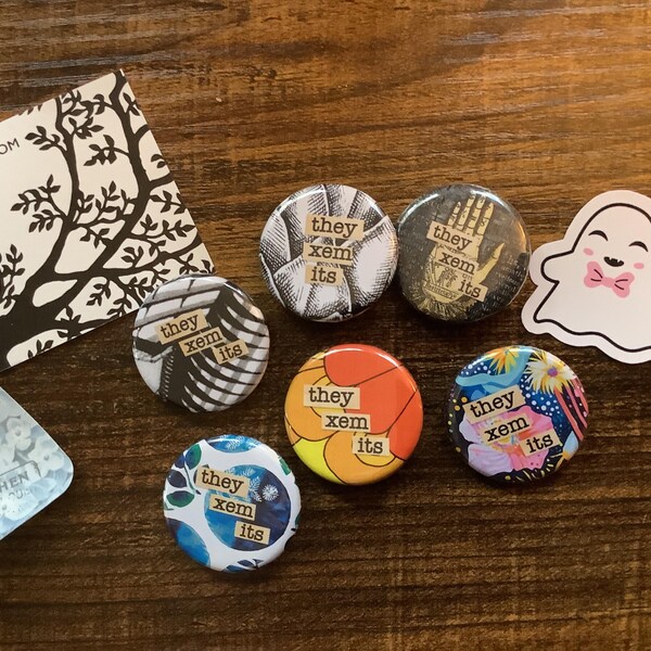 Bulk Pronoun Badges (collage Style), Bulk One-inch Mini Badges, Back to ...