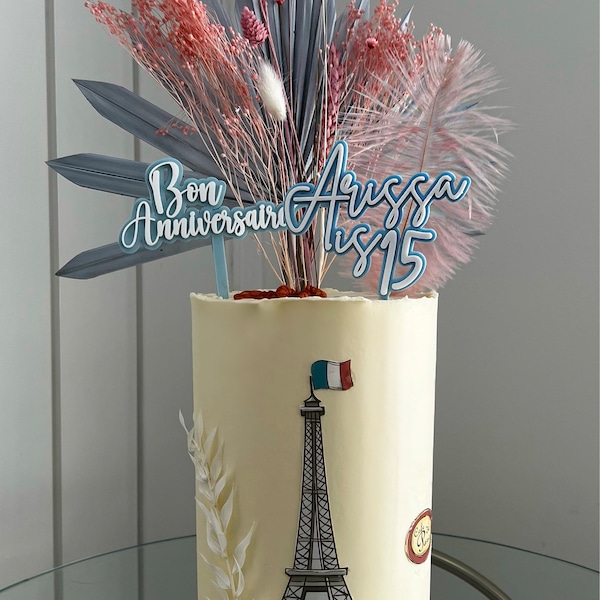 Double Layer Acrylic Cake Topper Name and Number Acrylic Double Layered ...