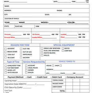 Dump Truck Load Form Template - Digital Download - Etsy