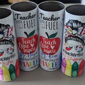 Teacher 20 Oz Skinny Tumbler Bundle, Teacher Life Back to School ...