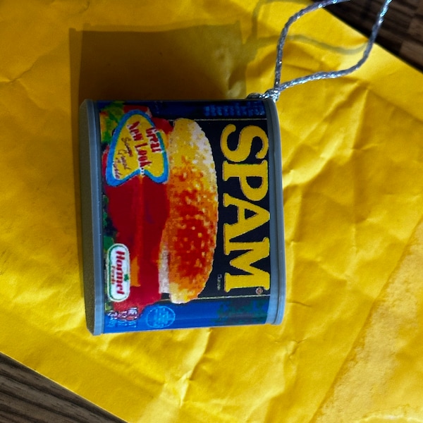 Spam Tin Christmas Tree Decoration Retro - Etsy