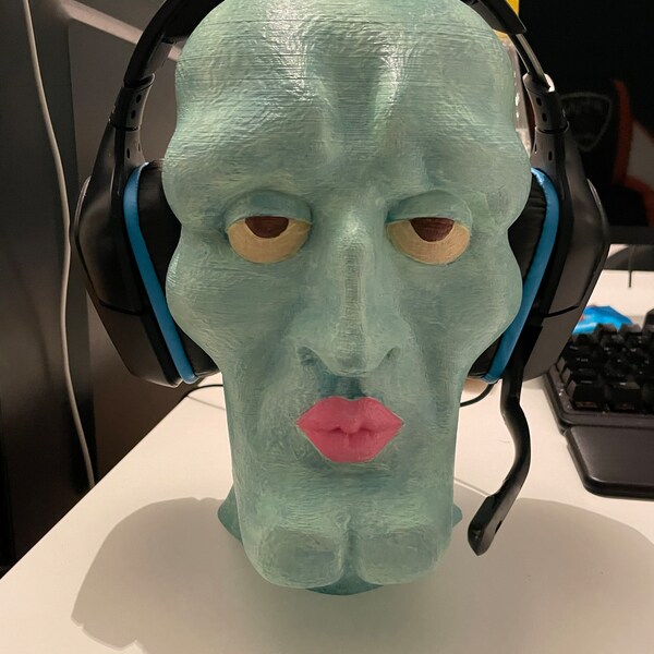 Handsome Squidward Headphone Stand | Gamer Headset Stand | Perfect ...