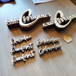 Laser Cut Wood Names Custom Laser Cut Name Signs Wedding Place - Etsy