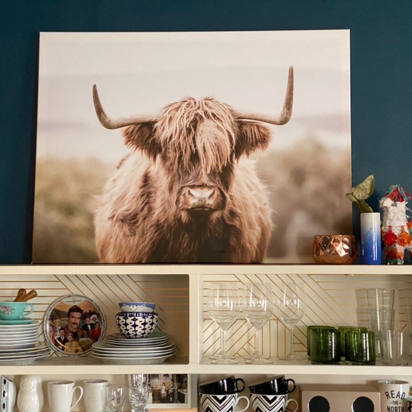 Highland Cow Print Landscape Print Nordic Decor Rustic Wall Art ...