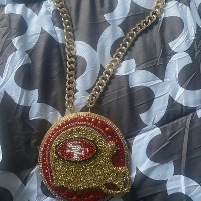 49ers Red and Black Bling Chain San Francisco 49ers Chain San - Etsy