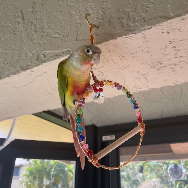 Beaded Hummingbird Swing: Crystal Garden Decor - Etsy