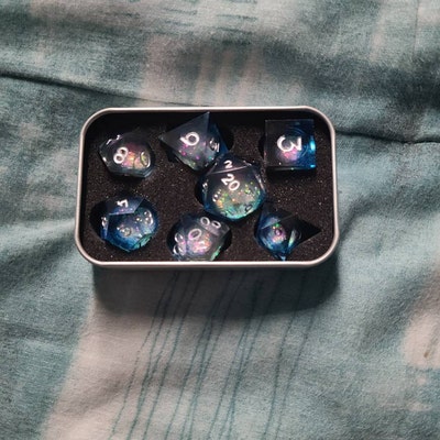 Cosmic Starlight DND Dice , Galaxy Space Sharp Edge Dice Set,blue ...