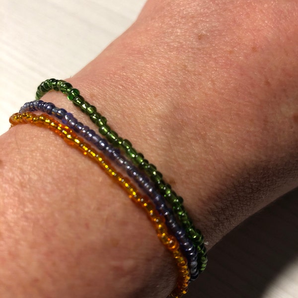 Turquoise 2-mm Glass Seed Bead Bracelets - Etsy