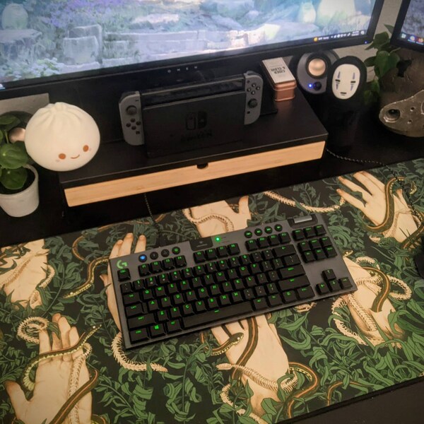 Psychosis Desk Mat: Original Snake Artwork, Stitched Edge, Giant Mouse ...