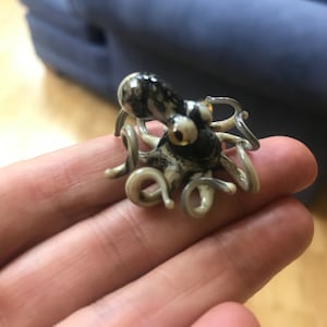 Small Glass Octopus Glass Figurine Miniature Octopus Little Glass ...