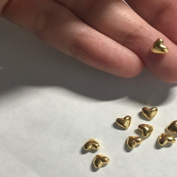 Set of 10 - Heart Slide Link, Holes Side Drilled, Plain Heart Slide ...