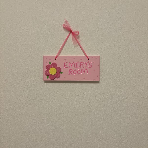 Personalized Girl Room Sign, Kid's Wood Door Sign. Girl's Bedroom Door ...