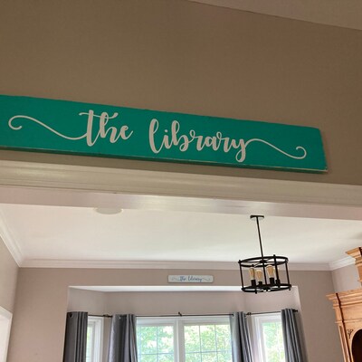 The Library Sign. Rustic Library Decor. Farmhouse Decor. Rustic Signs ...
