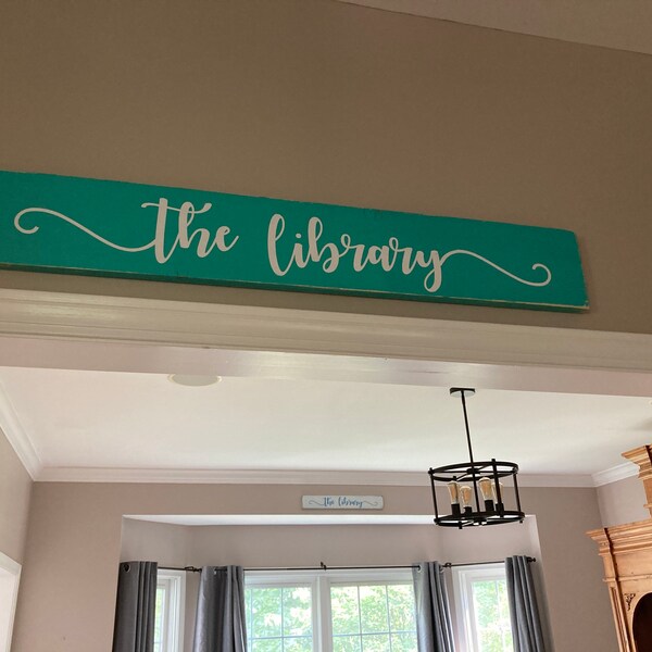 The Library Sign. Rustic Library Decor. Farmhouse Decor. Rustic Signs ...