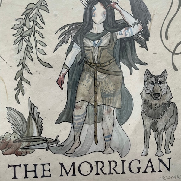 The Morrigan Icon - Goddess & Deity Watercolor Illustration - Etsy